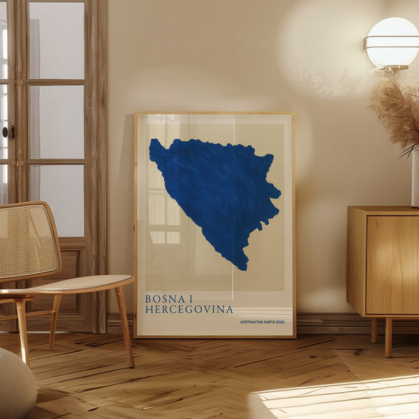 Bosna i Hercegovina - Apstraktna Karta Poster - Designio